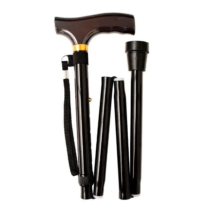 Homecraft Black Folding Walking Stick - KneeSupports.com